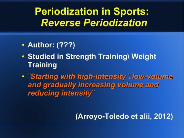 Periodization in Sports: Theoretical Basis | ODP