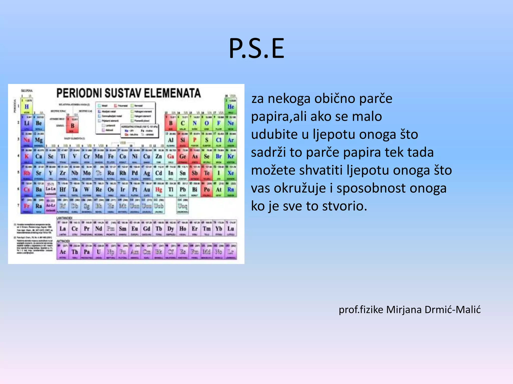 Periodni sistem elemenata | PPTX