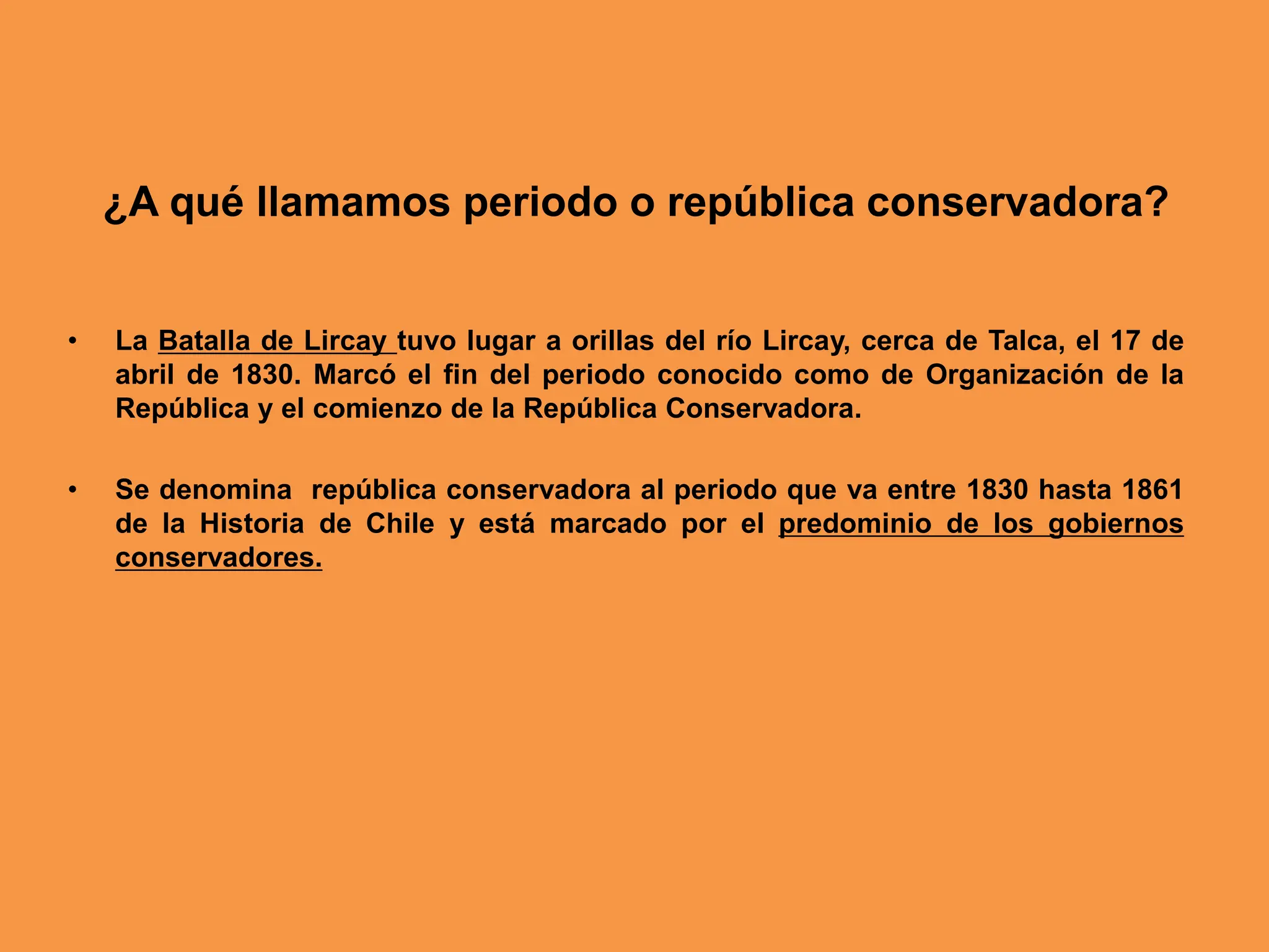 Periodo Conservador historia de Chile siglo XIX | PPT