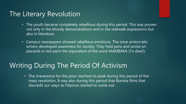 Period of activism (1970 1972) | PPTX | Books and Literature