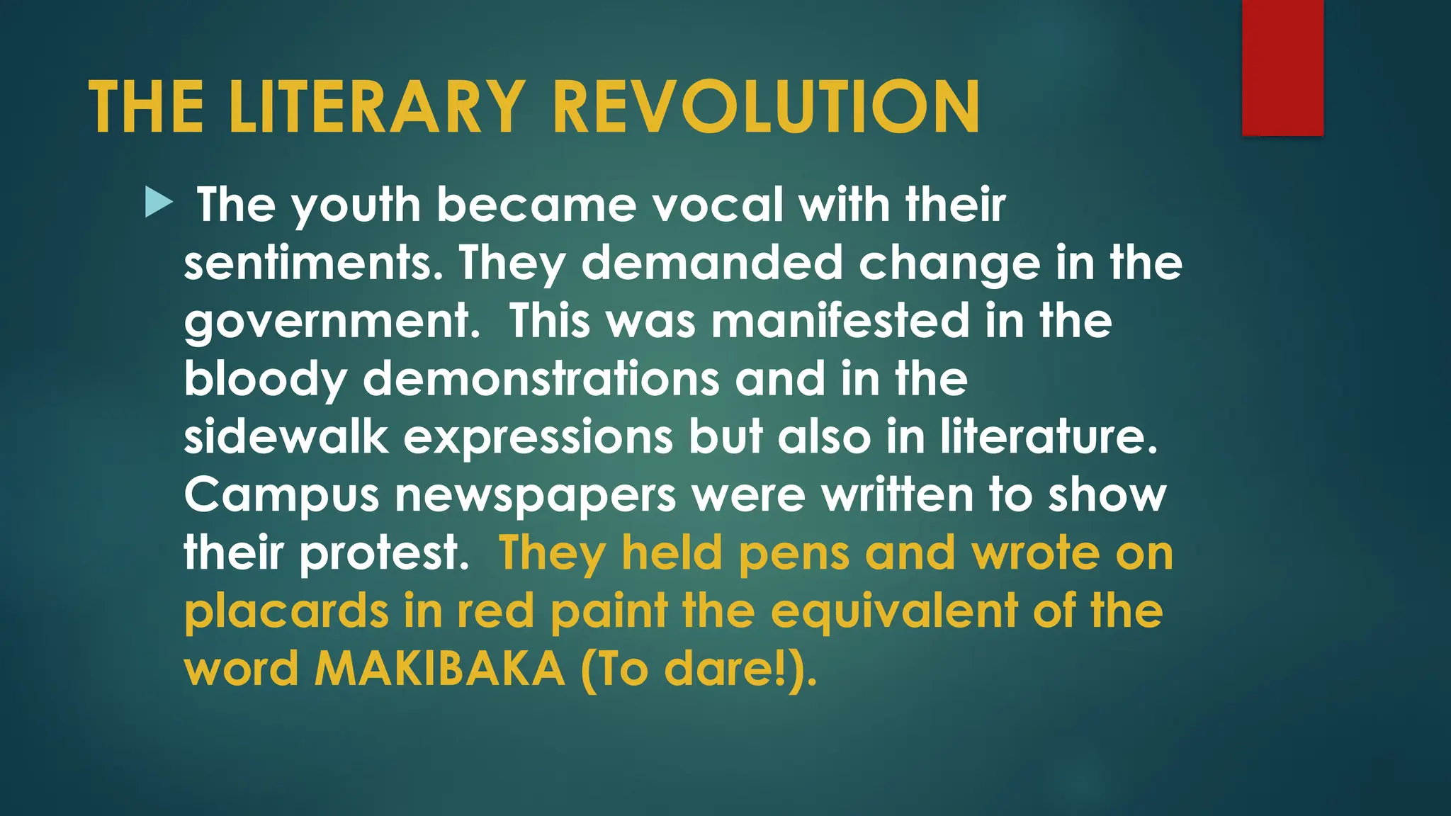 Period of Activism (1970-1972) 21st century literature | PPTX