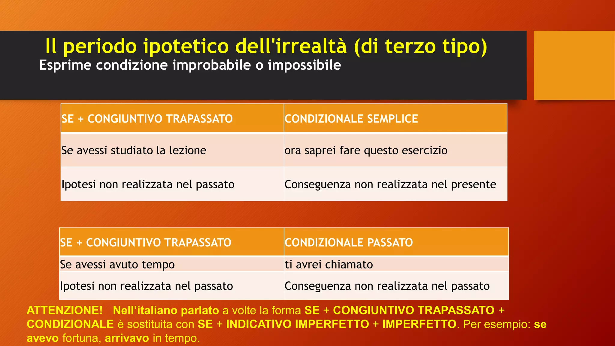 Periodo ipotetico in italiano | PPTX