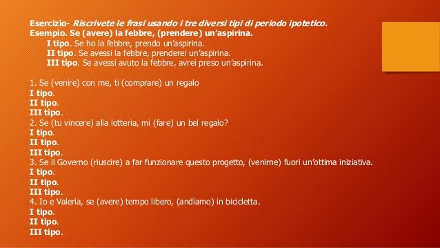 Periodo ipotetico in italiano | PPT