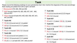 Periodontal charting and diagnosis sequence.pptx