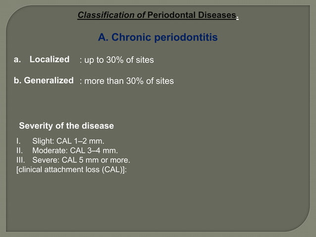 Periodontal Diesase Classification (presentation) | PPTX | Dental ...
