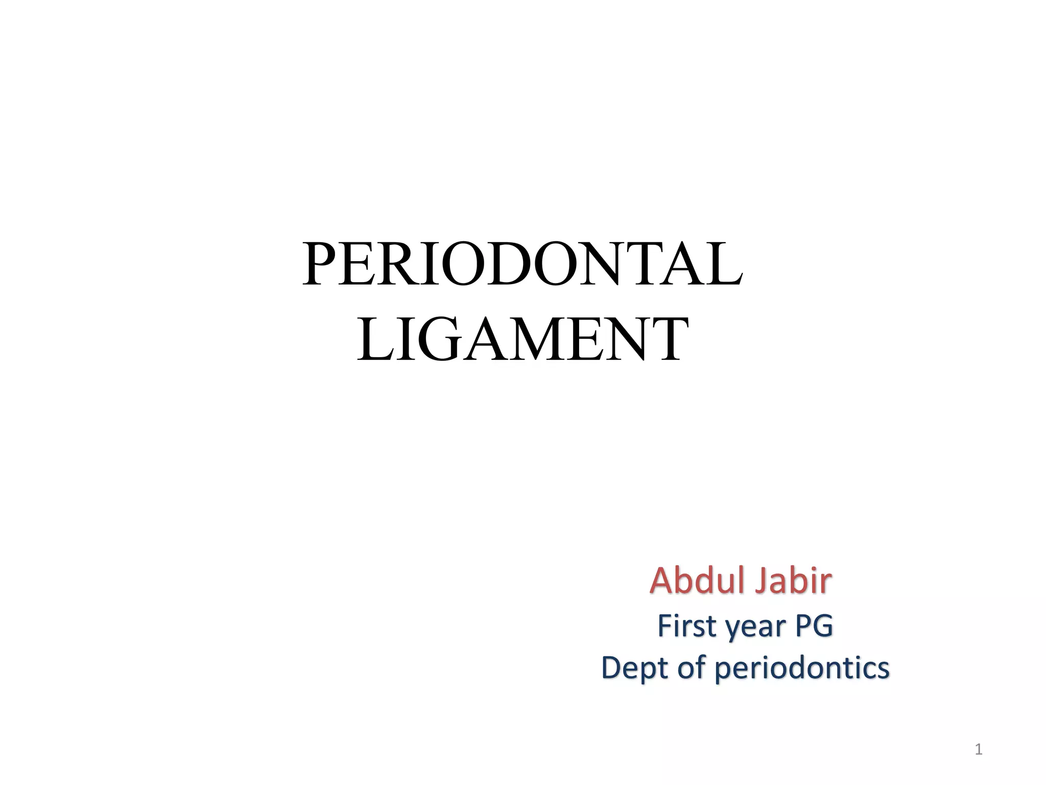 Periodontal ligament | PPT
