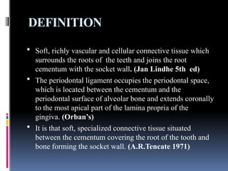 PERIODONTAL LIGAMENT a short seminar pptx | PPTX