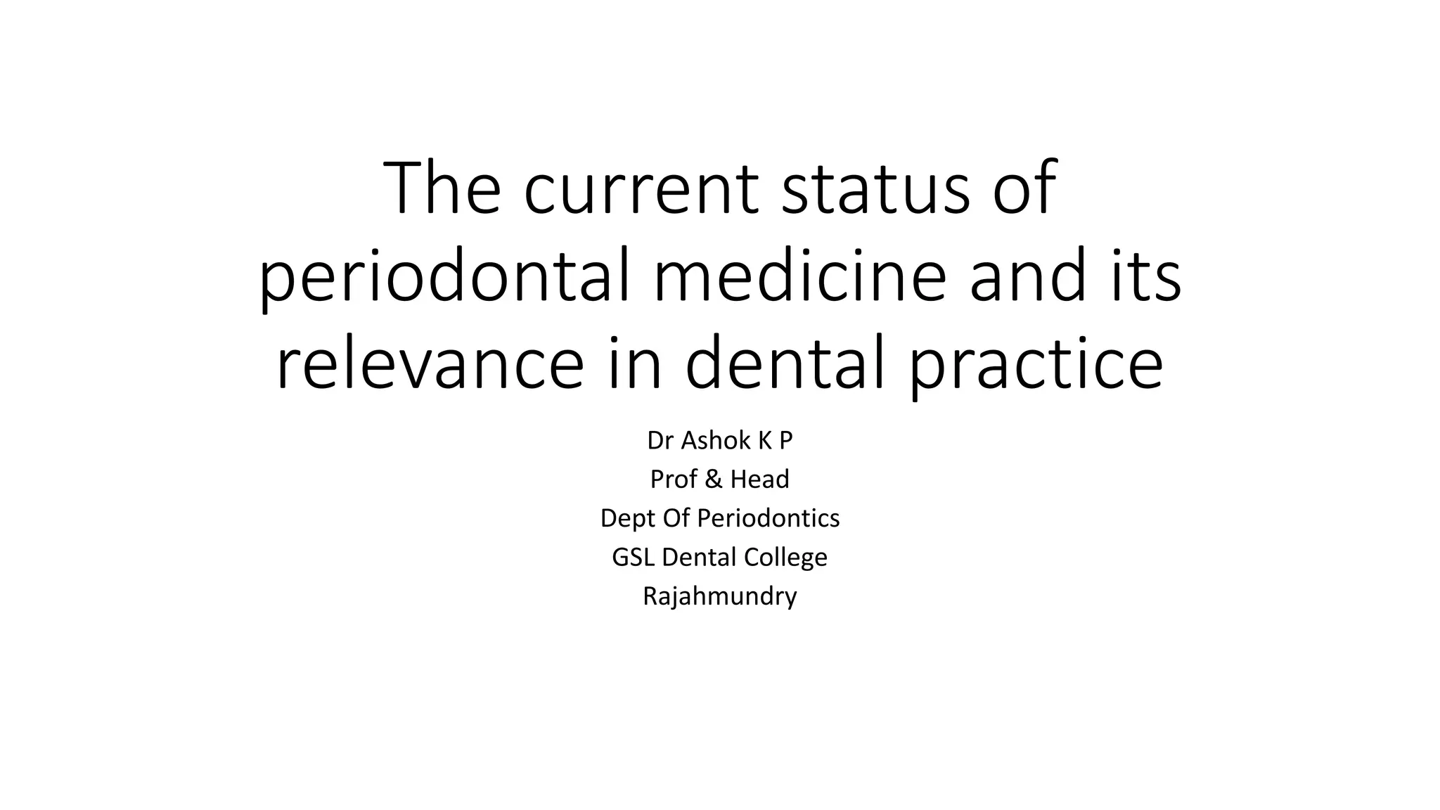 Periodontal medicine the updated version.pptx