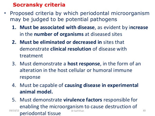 Periodontal microbiology