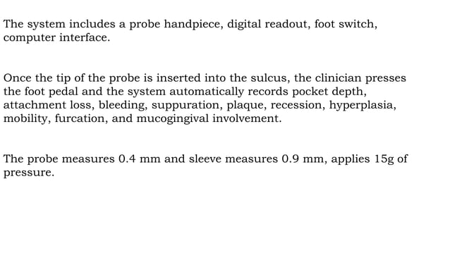 PERIODONTAL PROBE.instrumental presentation pptx | PPT