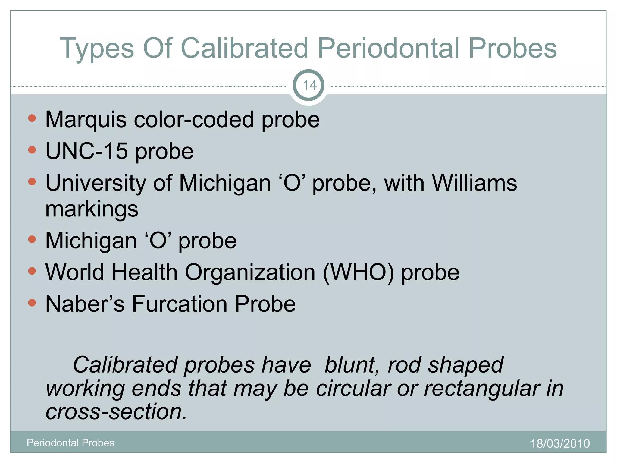 Periodontal probes | PPT