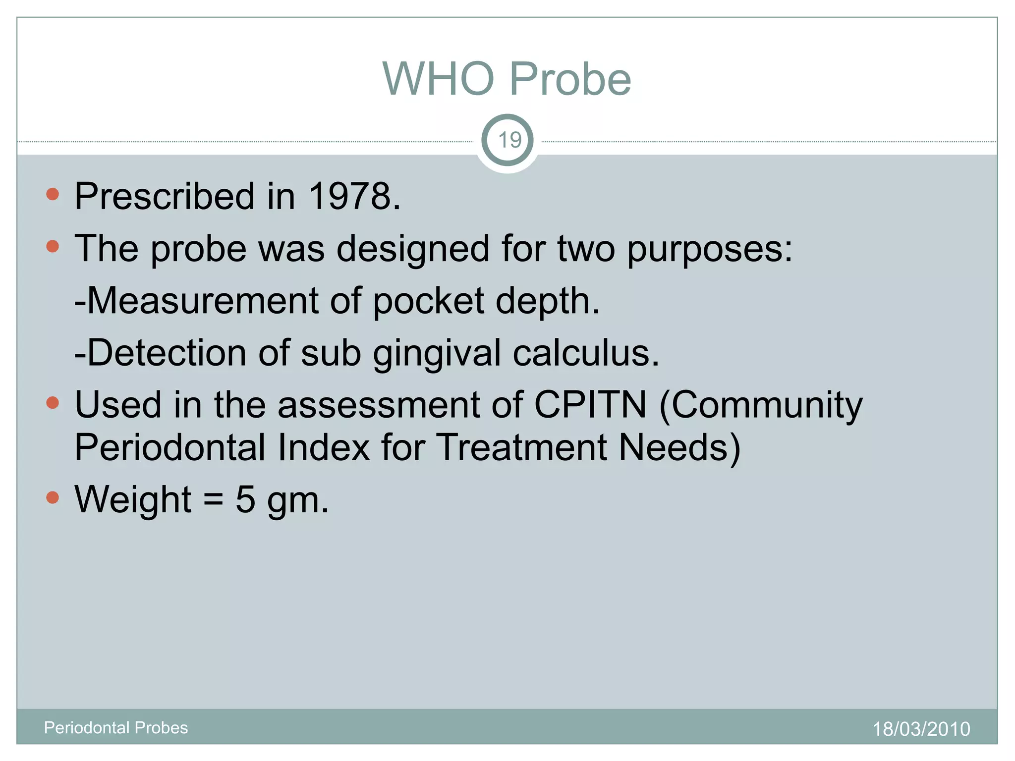 Periodontal probes | PPT