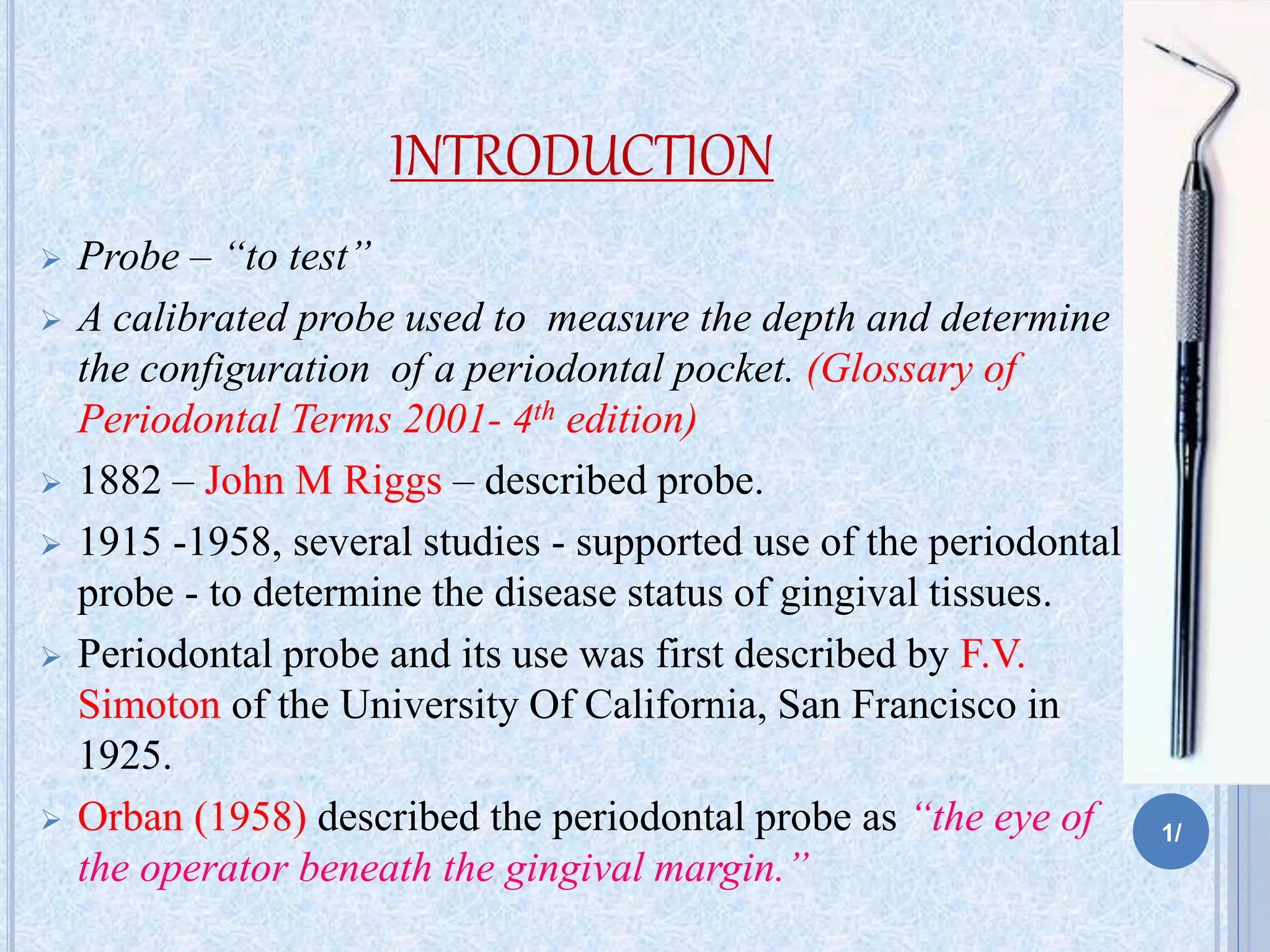 Periodontal probes | PPTX
