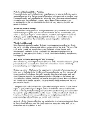 Periodontal scaling and root planning | DOC