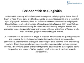 PERIODONTITIS-YOU NEED TO TAKE CARE OF THIS DENTAL DISEASE | PPT