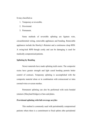 Periodontium and prosthodontics | DOC