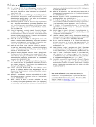 Periodontology 2000 - 2023 - Yu - Simultaneous or staged lateral ridge ...