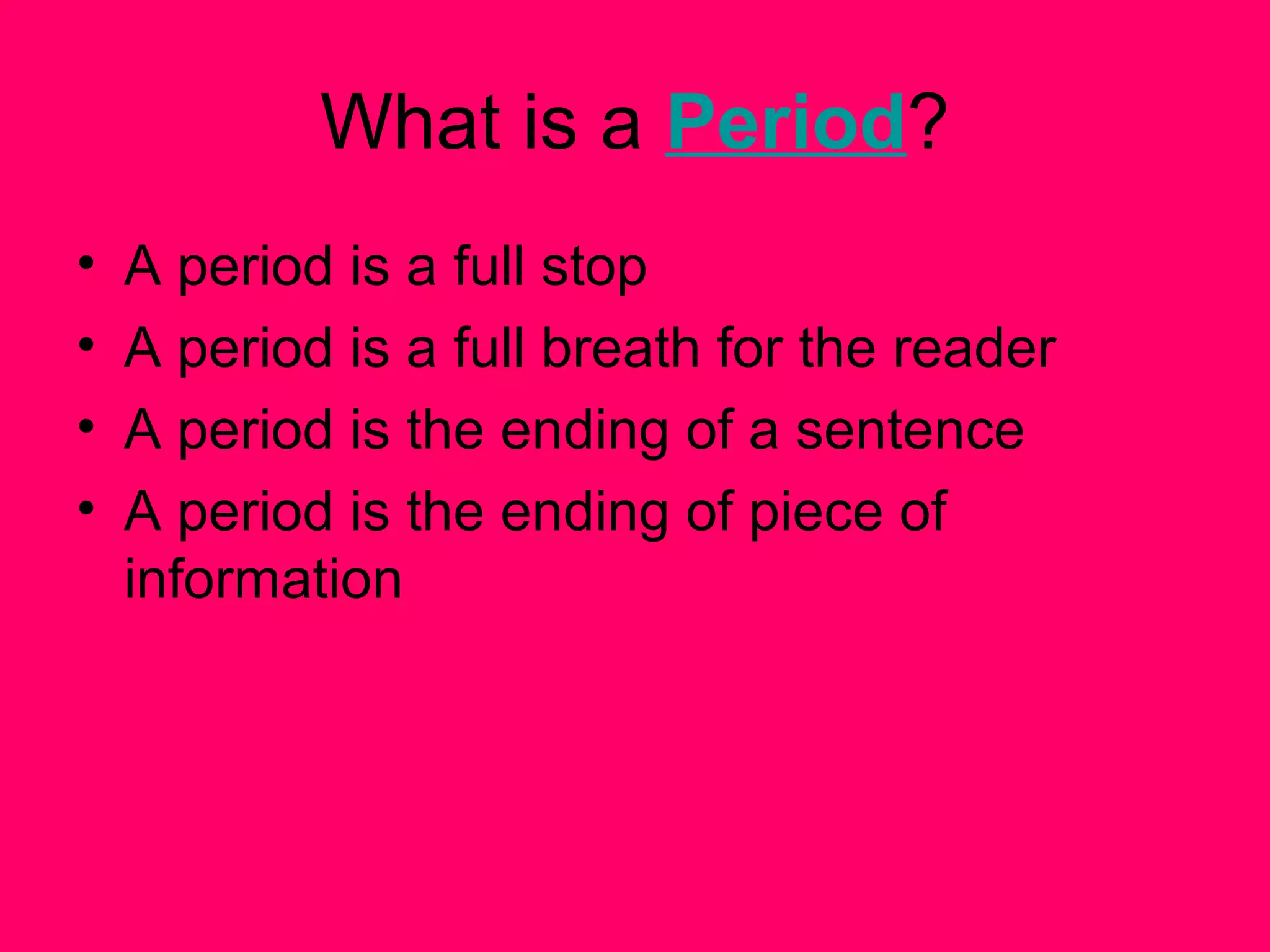 Grammar: Using a Period | PPT