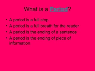 Grammar: Using a Period | PPT