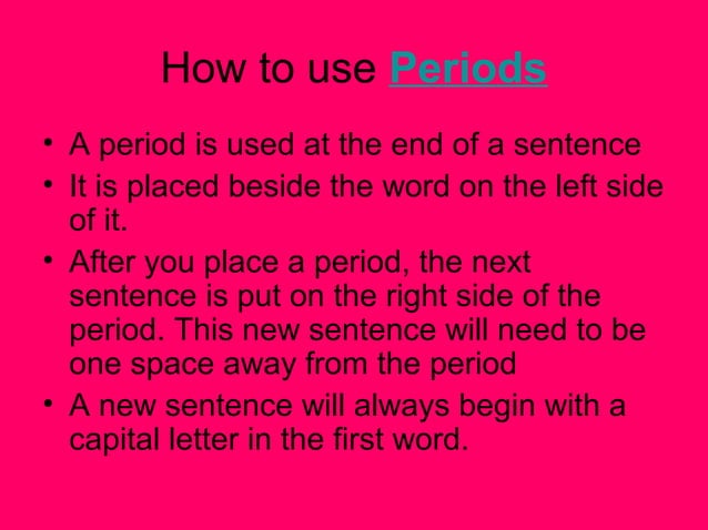 Grammar: Using a Period | PPT