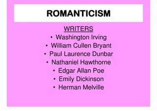 PERIODS OF AMERICAN LITERATURE | PDF