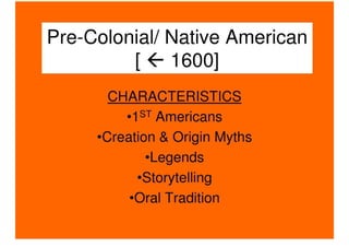 PERIODS OF AMERICAN LITERATURE | PDF