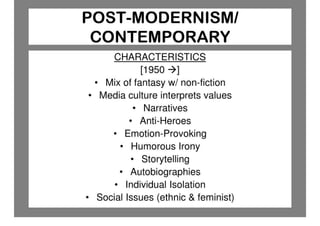 PERIODS OF AMERICAN LITERATURE | PDF