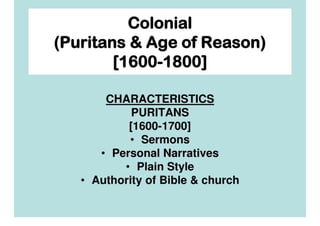 PERIODS OF AMERICAN LITERATURE | PDF