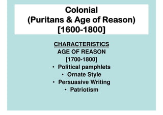 PERIODS OF AMERICAN LITERATURE | PDF