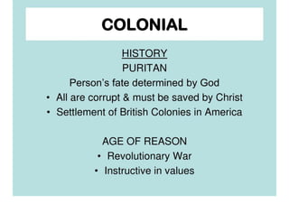 PERIODS OF AMERICAN LITERATURE | PDF