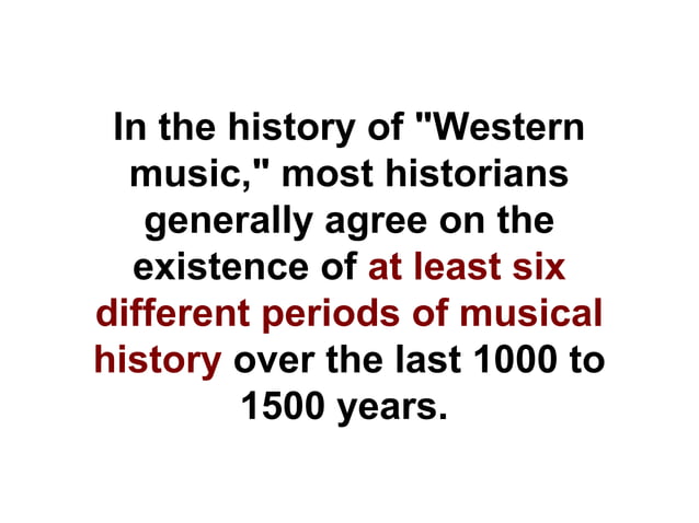 Periods of musical history | PPT