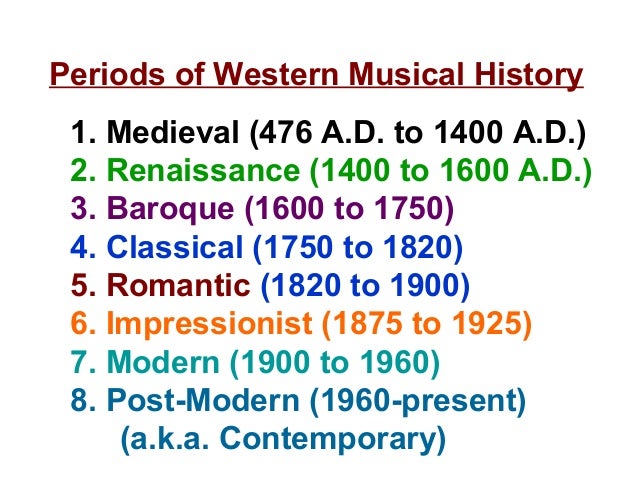 Periods of Western Musical History