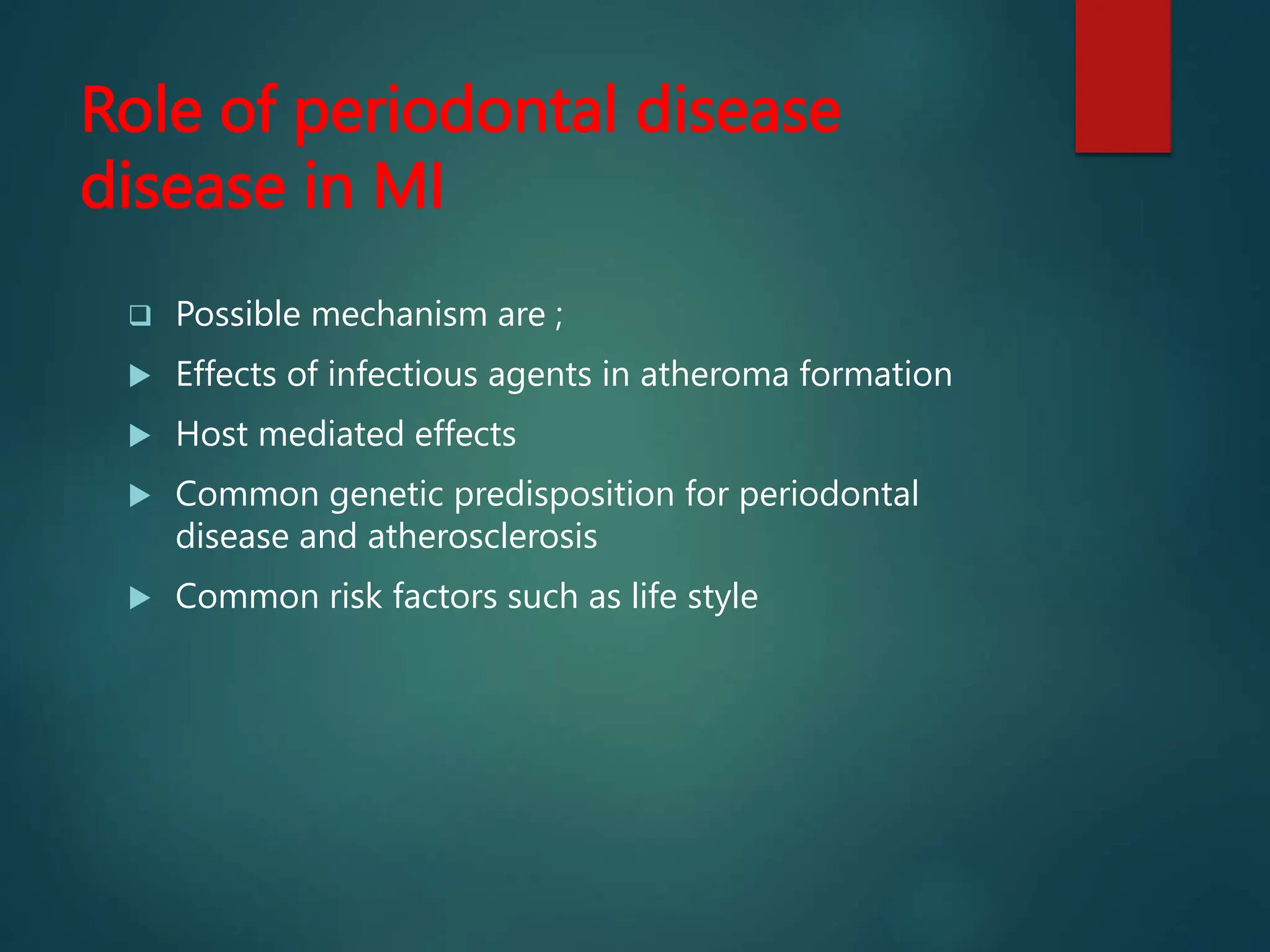 PERIO MEDICINE - LINK BETWEEN PERIODONTITIS AND SYSTEMIC INFECTIONS PRI ...