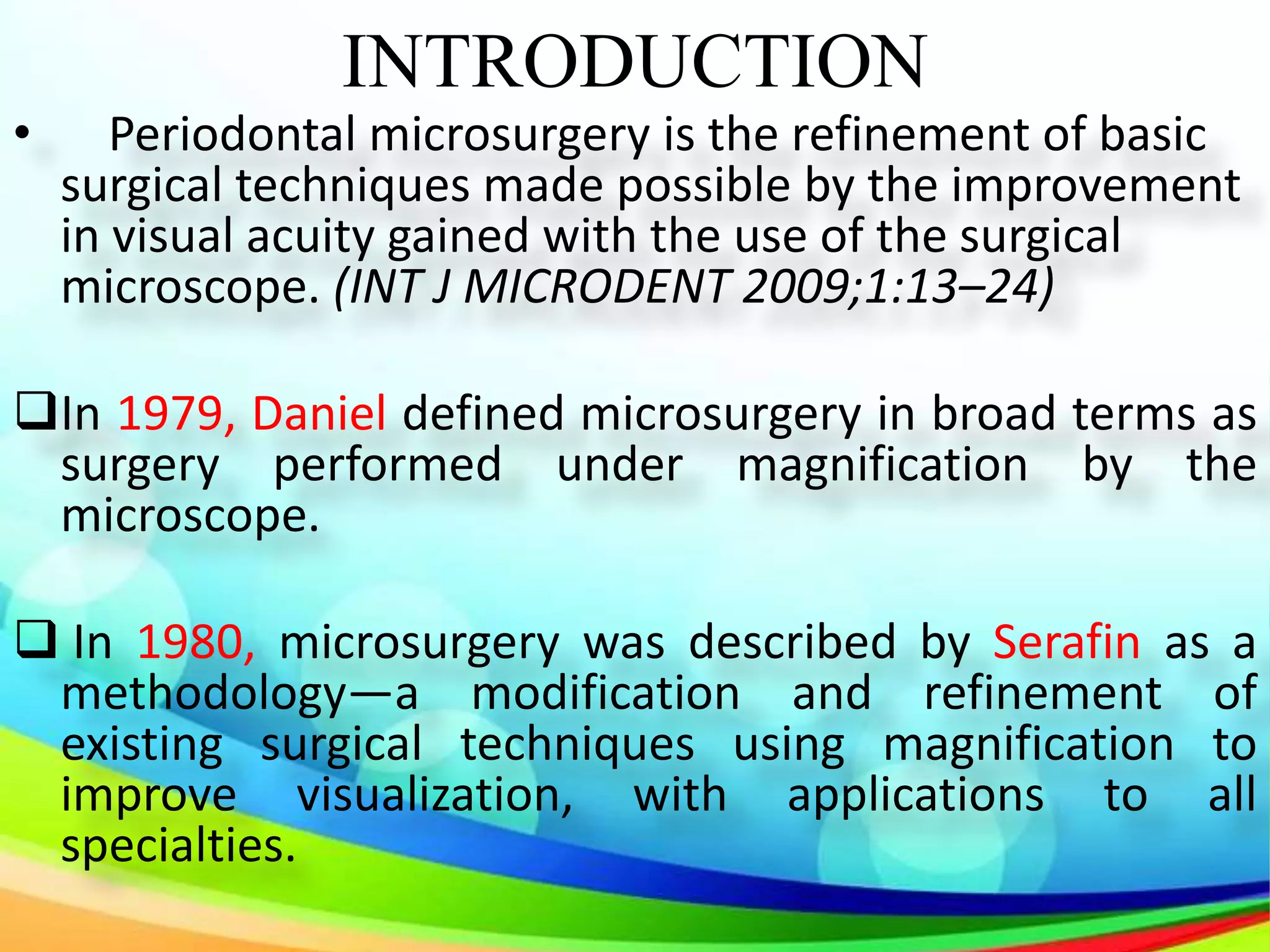 "PERIODONTAL - MICROSURGERY" | PPTX
