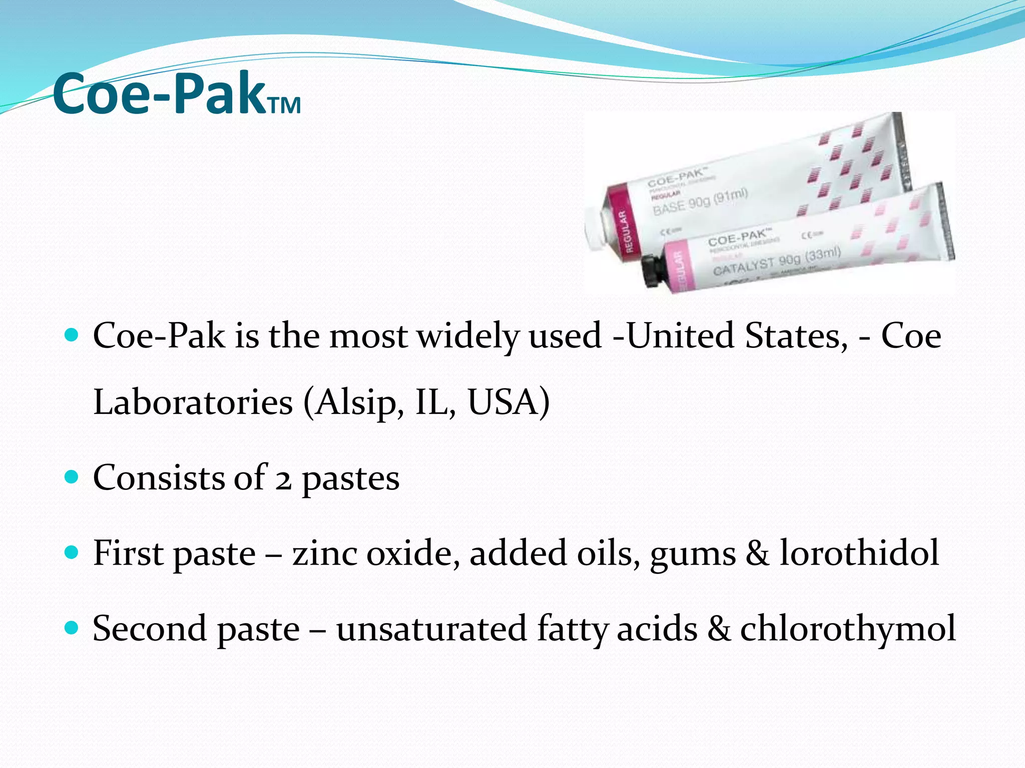 Periodontal pack | PPTX | Oral care | Personal Care