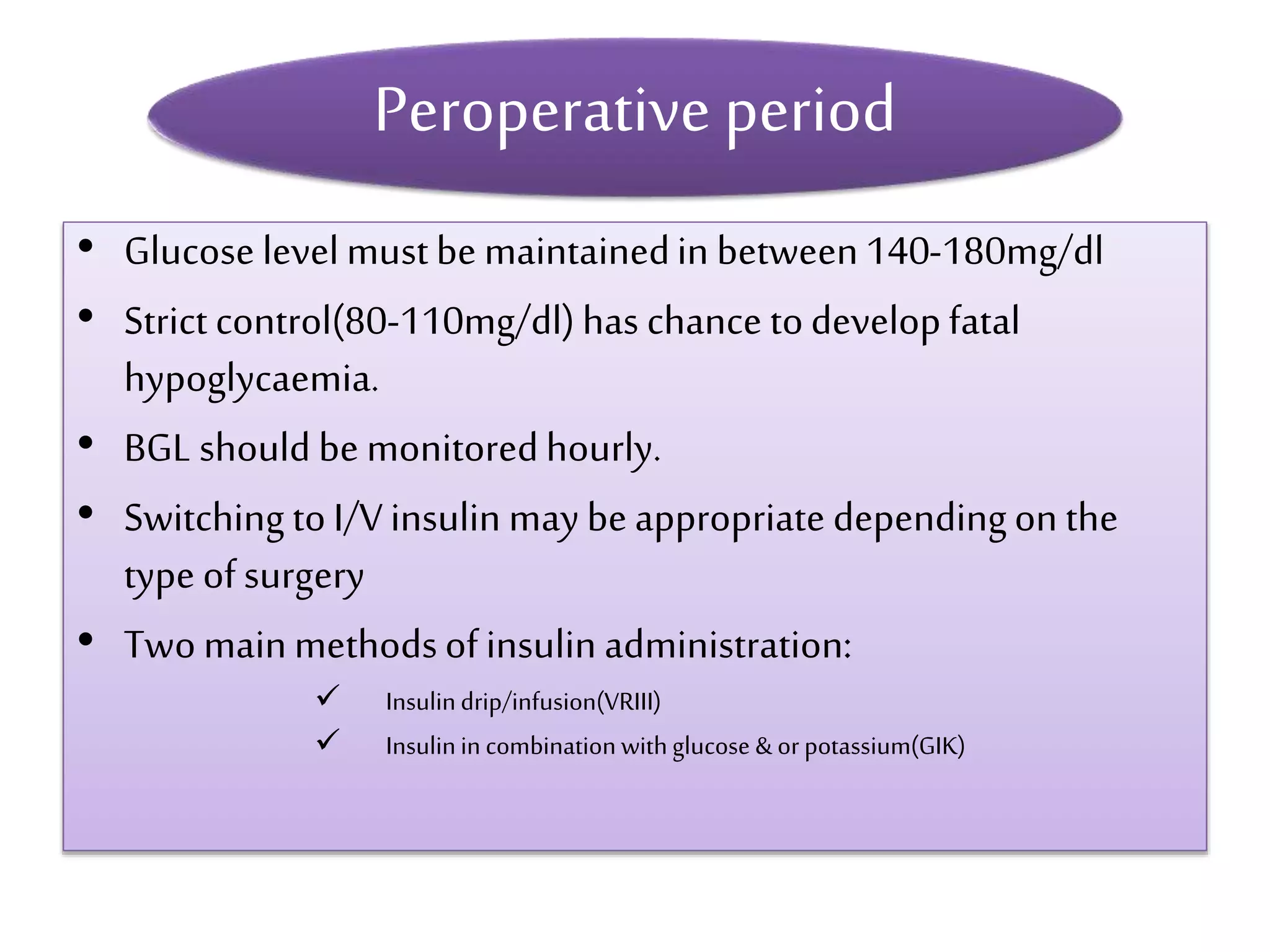 Perioperative Management of Diabetes Mellitus | PPTX