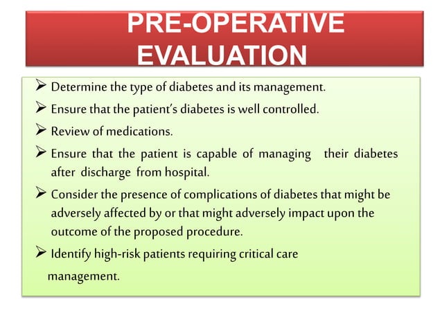 Perioperative Management of Diabetes Mellitus | PPTX | Diabetes ...