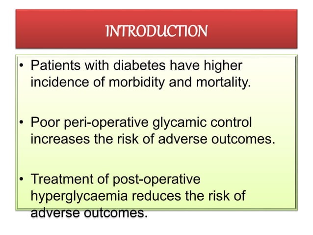 Perioperative Management of Diabetes Mellitus | PPTX | Diabetes ...
