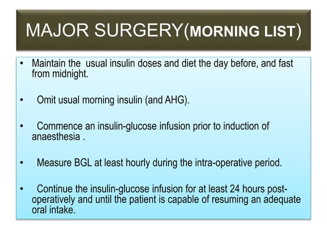 Perioperative Management of Diabetes Mellitus | PPTX | Diabetes ...