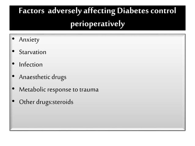 Perioperative Management of Diabetes Mellitus | PPTX | Diabetes ...