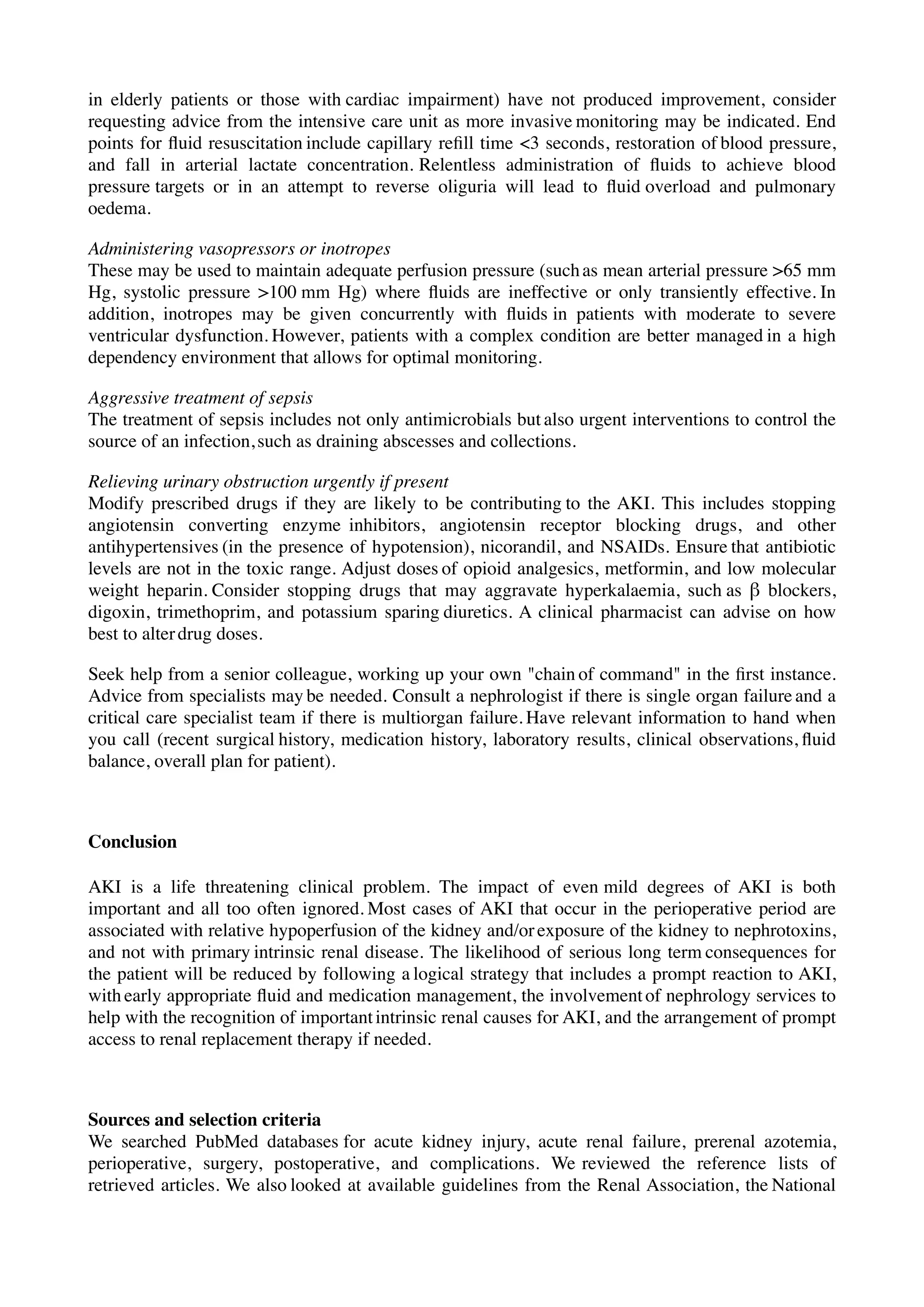 Perioperative Management of Acute Kidney Injury | PDF