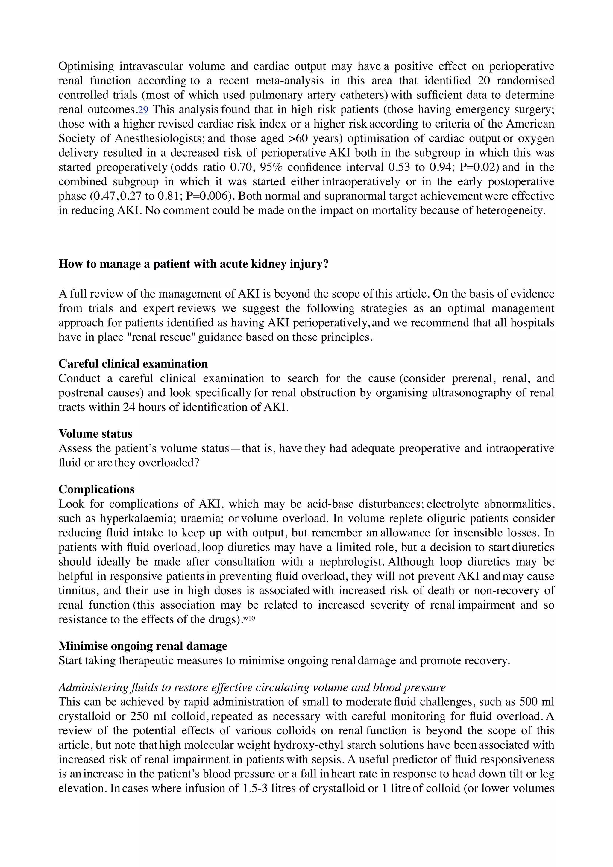 Perioperative Management of Acute Kidney Injury | PDF
