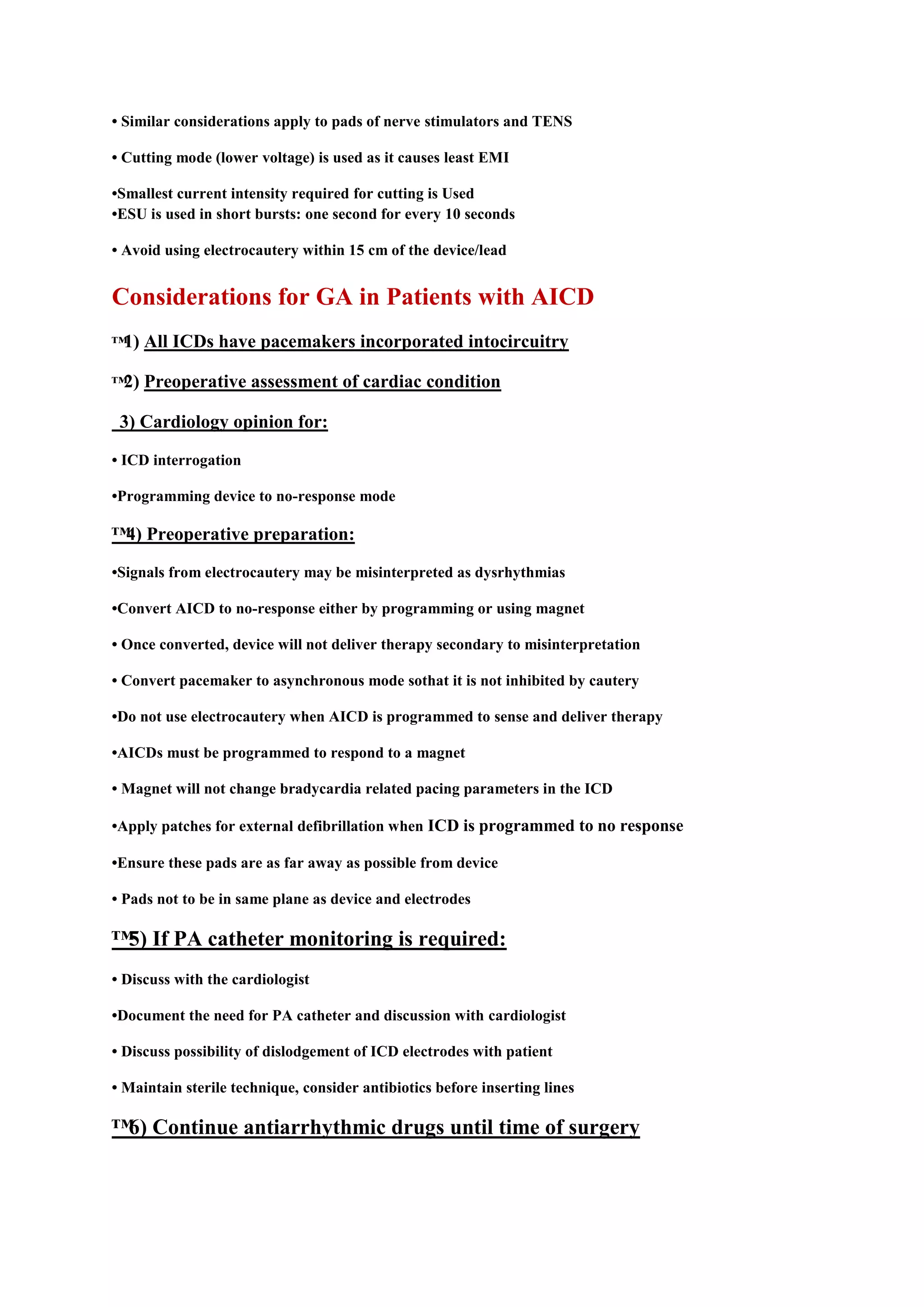 Perioperative anaesthetic management of a patient with an implanted ...