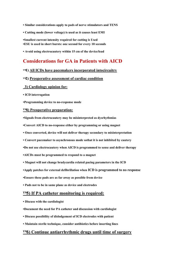 Perioperative anaesthetic management of a patient with an implanted ...