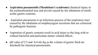 Perioperative Aspiration & Rapod sequence intubation | PPTX