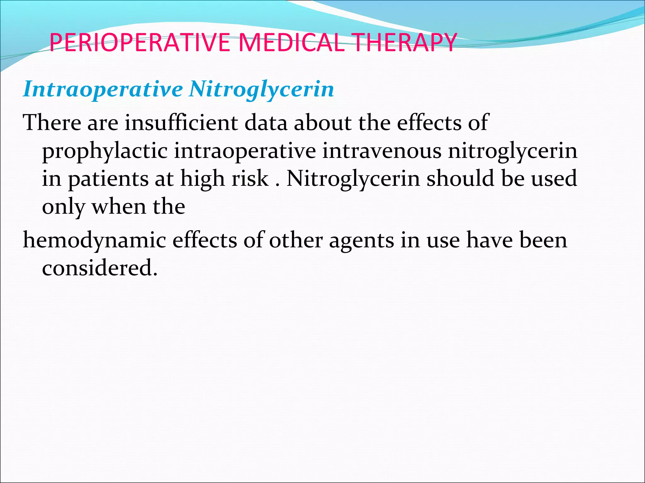 Perioperative cardiovascular evaluation for non cardiac surgery | PPT