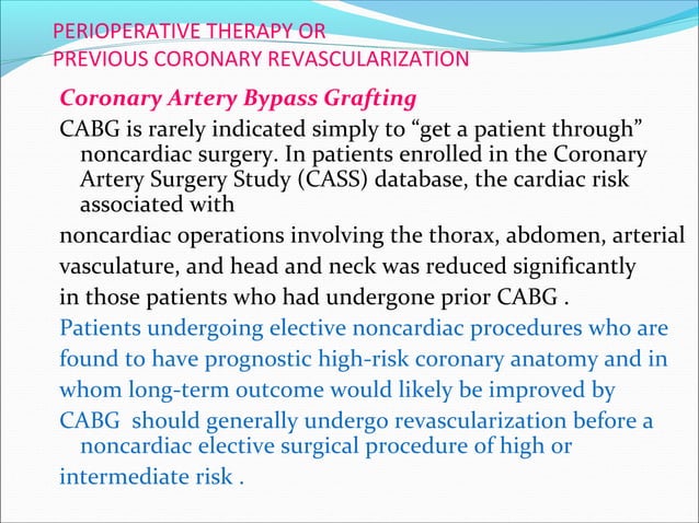 Perioperative cardiovascular evaluation for non cardiac surgery | PPT ...