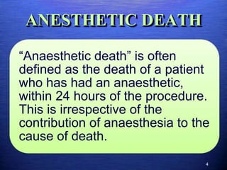 Perioperative death/safe anesthesia practice | PPTX