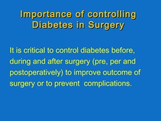 Perioperative diabetes management by Dr Shahjada Selim | PPT ...