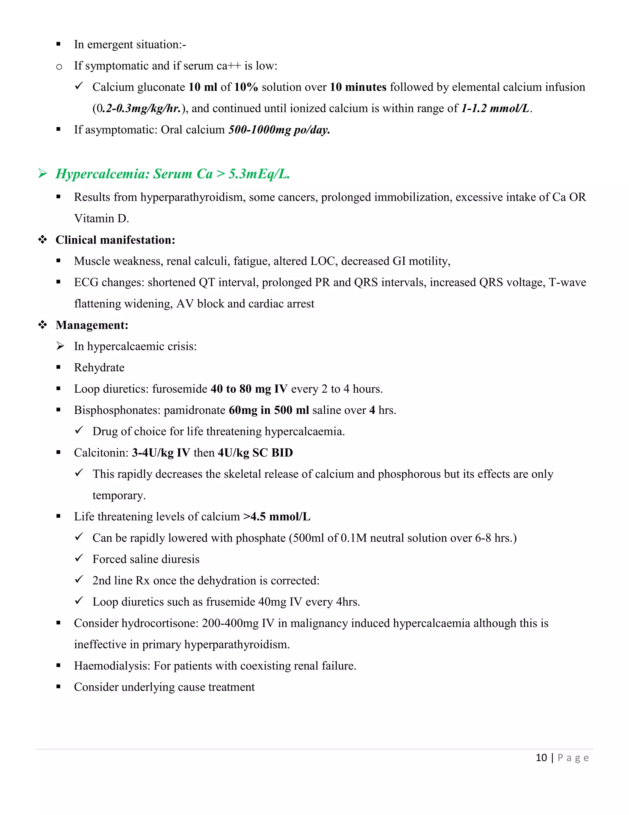 Perioperative electrolyte disorder mgt1. | PDF